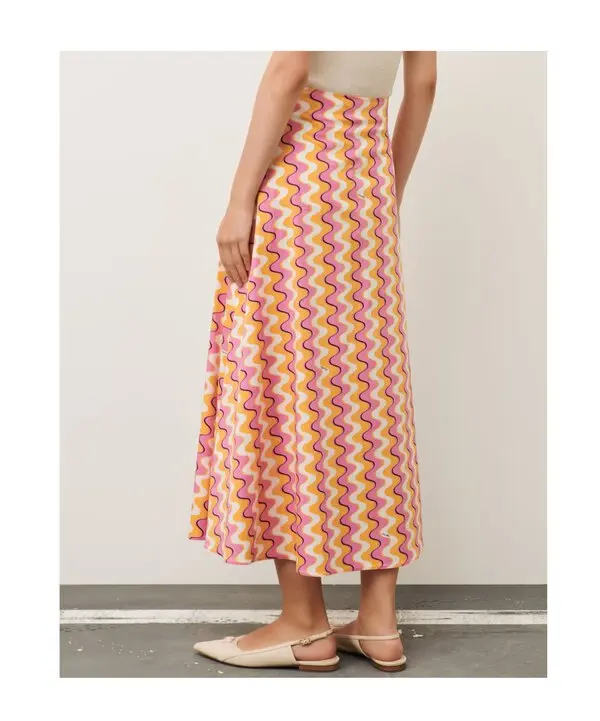 Marella Flared Midi Skirt With All-over Print