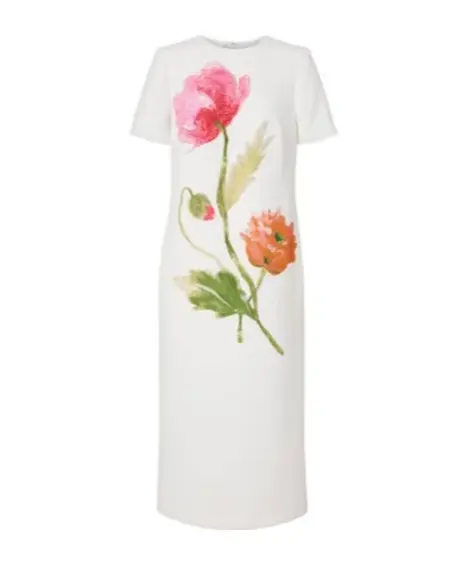 Carolina Herrera Floral Crepe Midi Dress - Multicolor