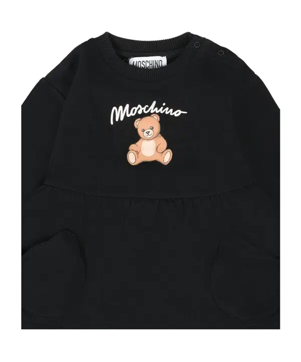 Moschino Teddy Bear" Graphic Long Sleeve Dress