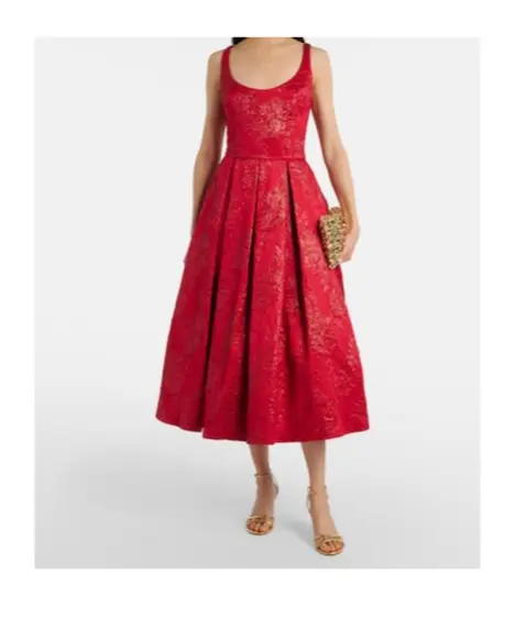 SAFIYAA LONDON Asher Floral Jacquard Midi Dress