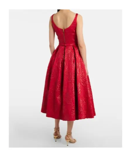 SAFIYAA LONDON Asher Floral Jacquard Midi Dress