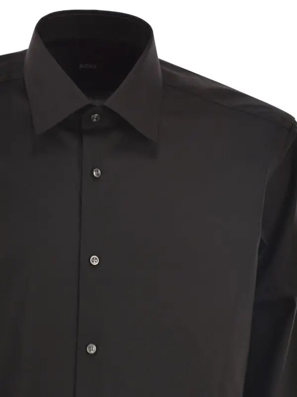Hugo Boss Long-sleeved Curved Hem Shirt