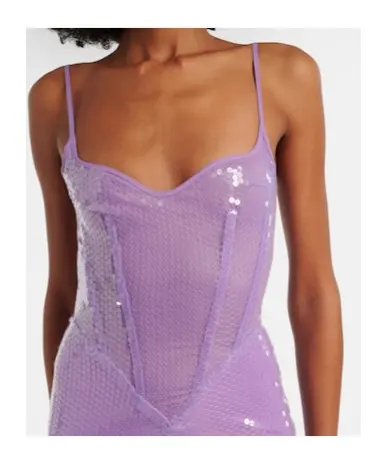 David Koma Sequined Corset Gown