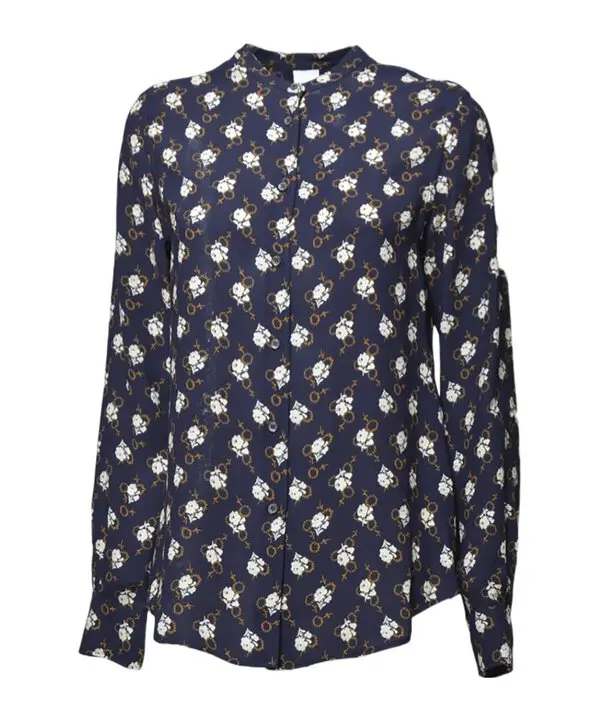 Aspesi Naive Rose Crepe Shirt - Black
