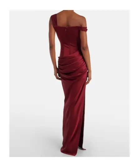Alex Perry Draped Crêpe Satin Bustier Gown