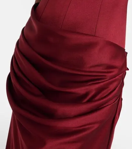Alex Perry Draped Crêpe Satin Bustier Gown