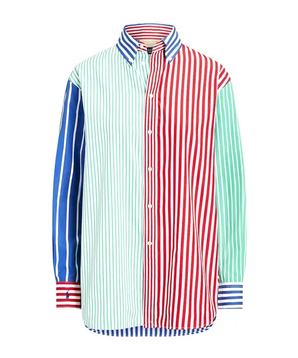 Polo Ralph Lauren Striped Cotton Poplin Shirt - Green