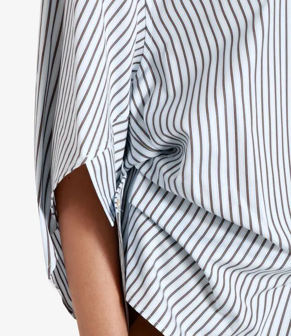 Erika Cavallini Lapel Vertical Pattern Shirt