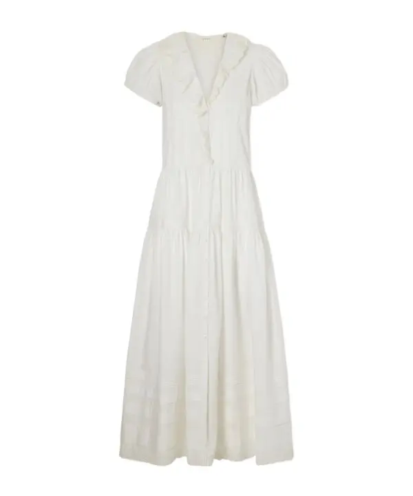 DÔEN Eliette Ruffle-trim Midi Dress