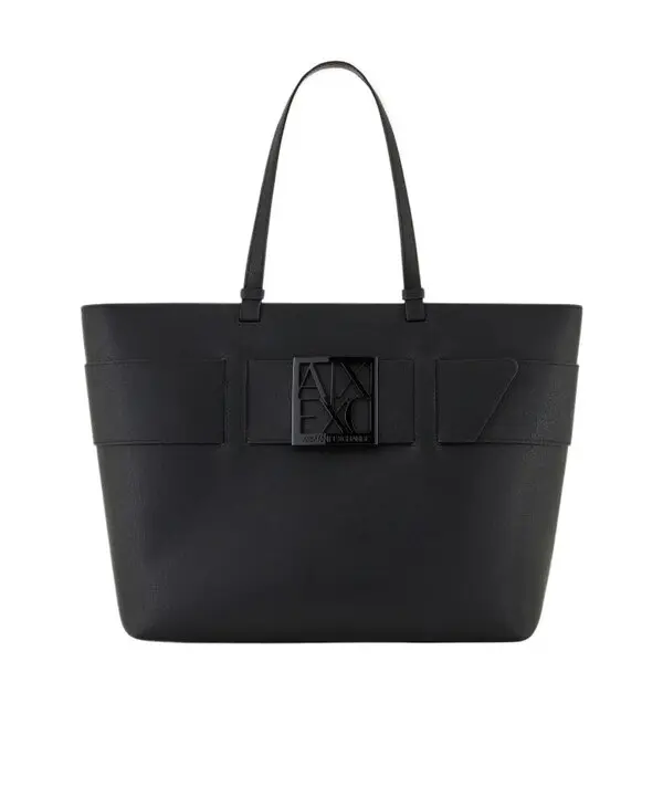 Armani Exchange Logo-plaque Tote Bag - Black