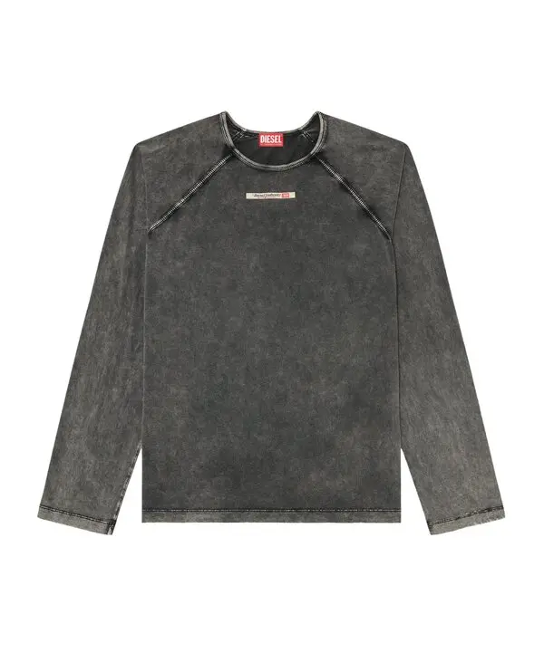 DIESEL® Cotton Pijama Top With Logo Patch