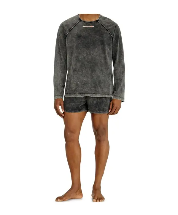 DIESEL® Cotton Pijama Top With Logo Patch