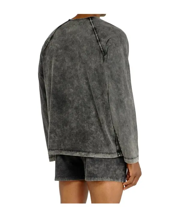 DIESEL® Cotton Pijama Top With Logo Patch