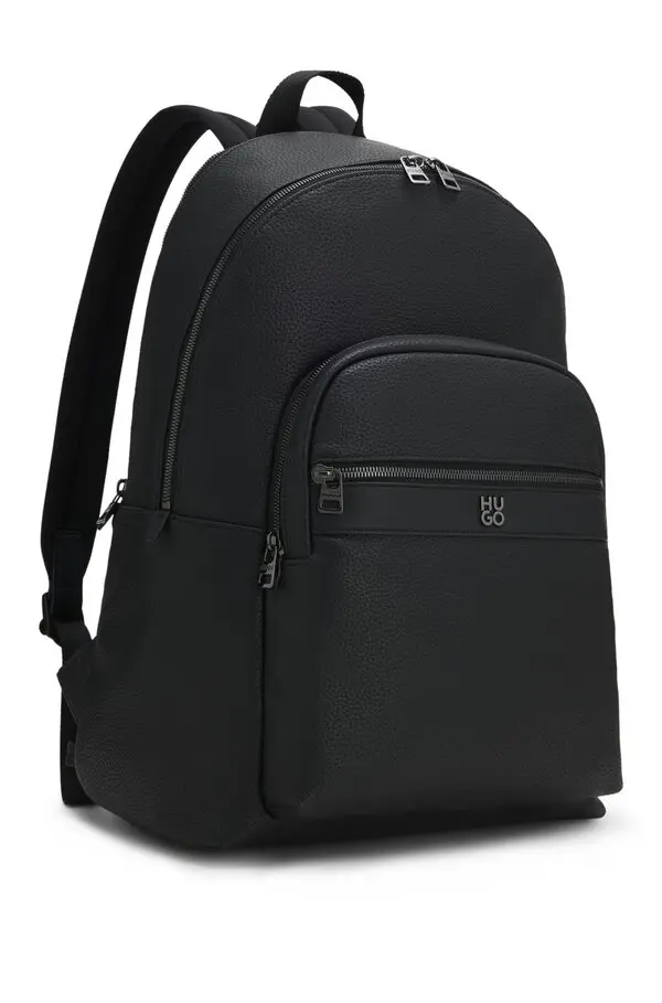 Hugo Boss Logo-plaque Leather-effect Backpack