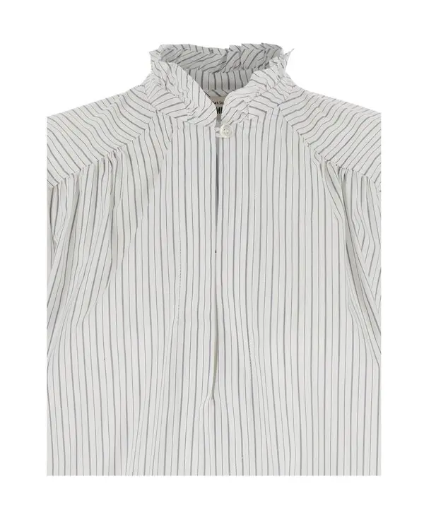 SEMICOUTURE Striped Ruffle Collar Jacket