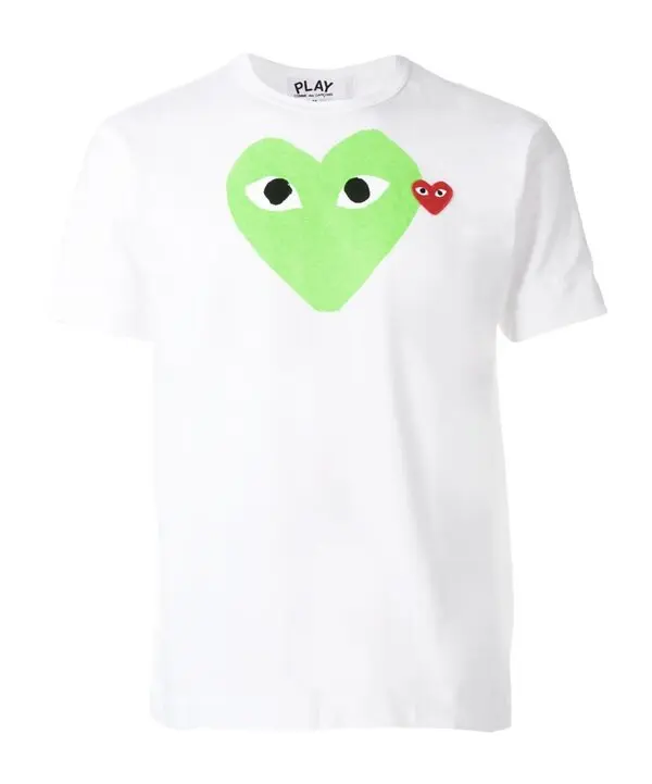 Play Comme Des Garcon T-shirt With Round Neck And Short Sleeves - White