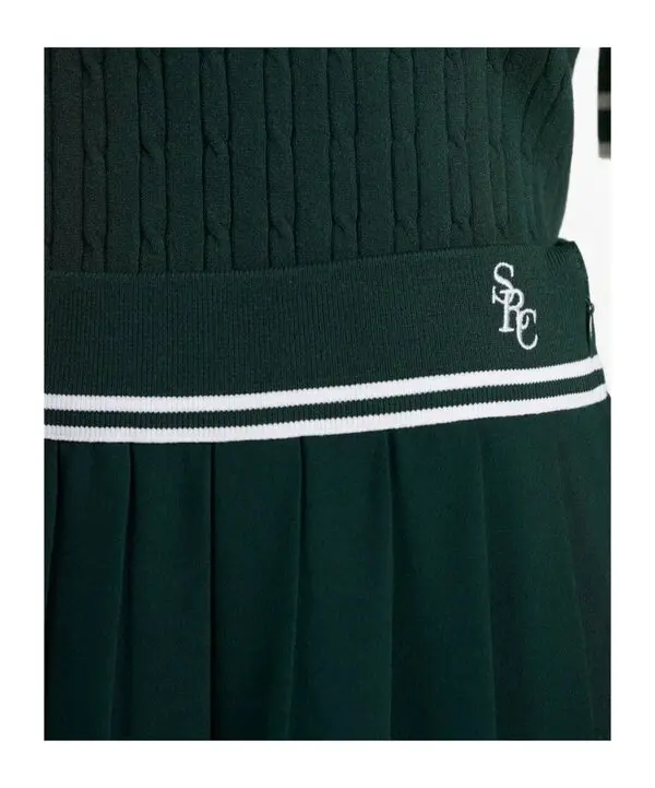 SPORTY  RICH Sporty & Rich Pleated Logo-embroidery Mini Skirt