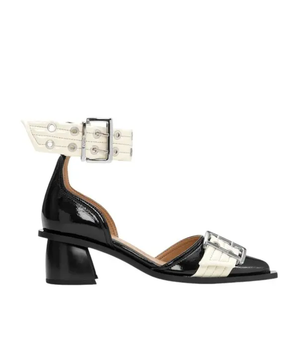 GANNI Buckled Open Cut Pumps