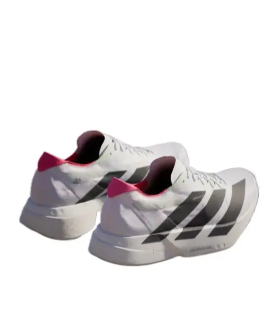 Adidas Adizero Adios Pro 4 Lace-up Athletic Sneakers - Cloud White/core Black/metallic Silver