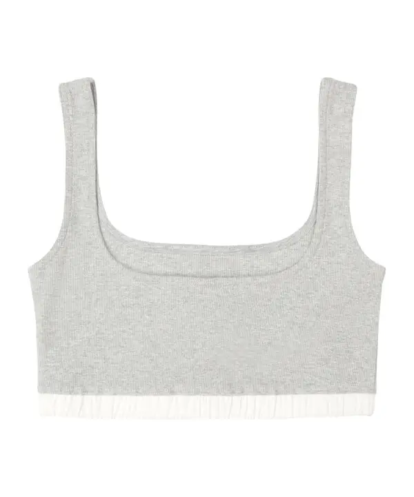 ENTIRE STUDIOS Ribbed Logo Bra Top - Grey