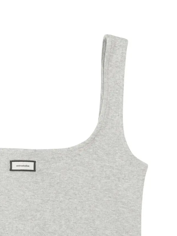 ENTIRE STUDIOS Ribbed Logo Bra Top - Grey