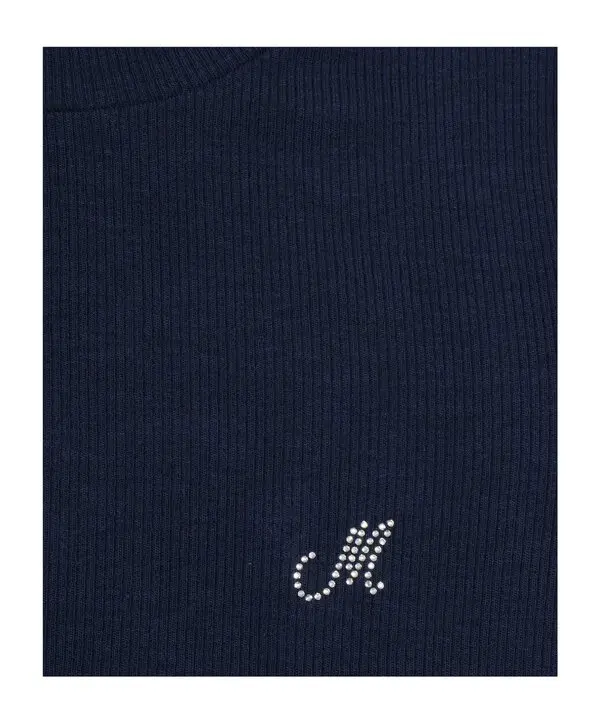 Monnalisa Ribbed Turtleneck Long-sleeved T-shirt