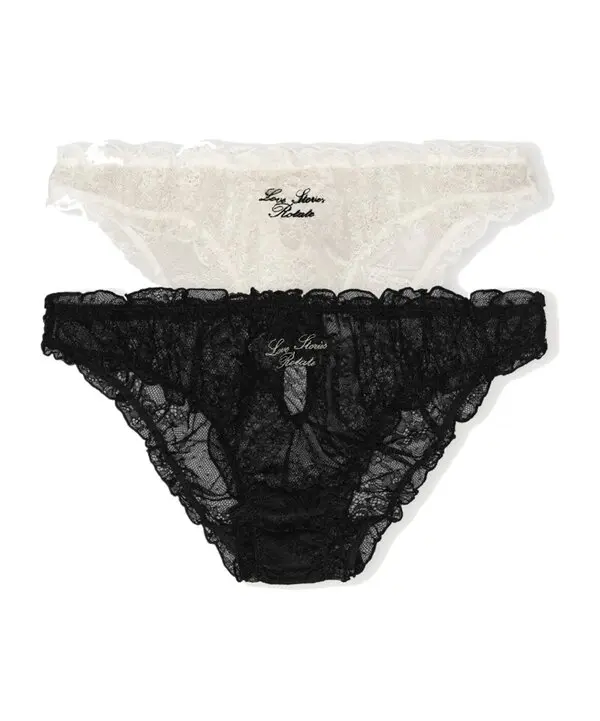 ROTATE BY BIRGER CHRISTENSEN X Love Stories Lace Bow Briefs - Black