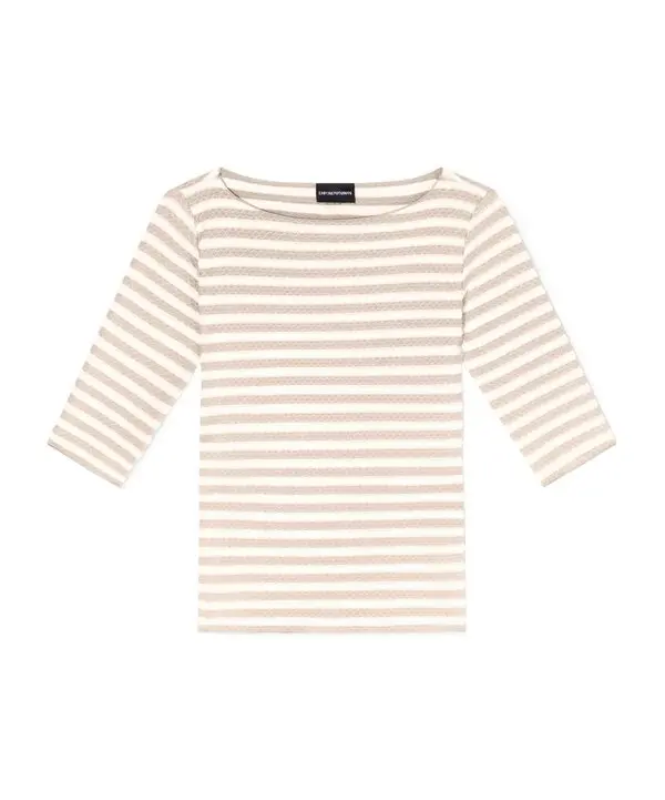 Emporio Armani Striped Sweater - White