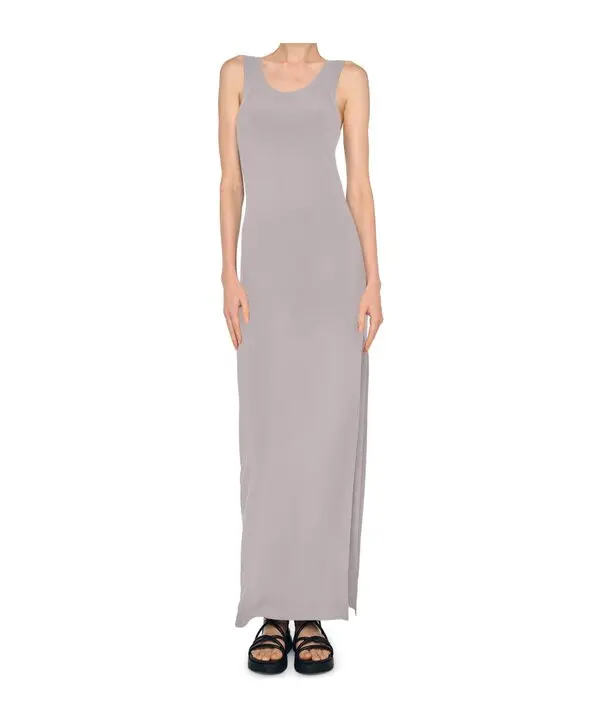 Norma Kamali Racer Long Dress W/ Side Slit - Grey