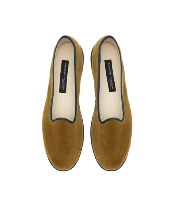 SCAROSSO William Iv Velvet Slippers - Green