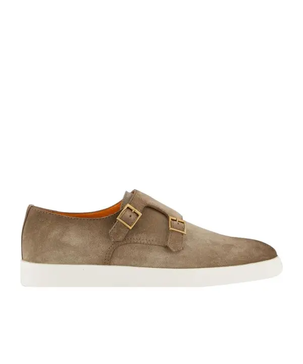 Santoni Buckle Fastened Almond Toe Loafers - Brown