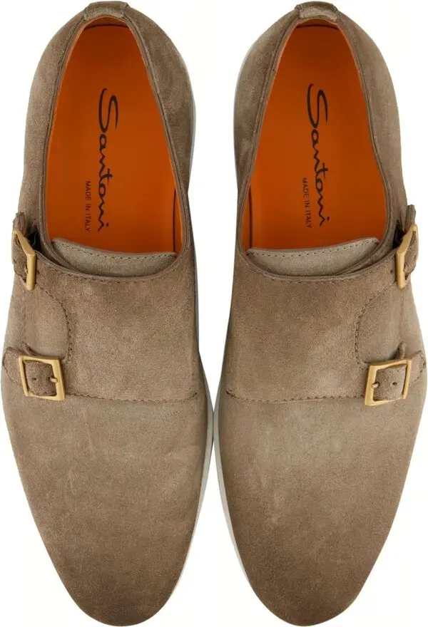 Santoni Buckle Fastened Almond Toe Loafers