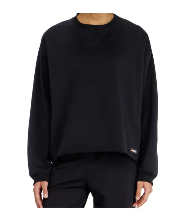 DIESEL® Peached Raw-hem Cotton Sweatshirt