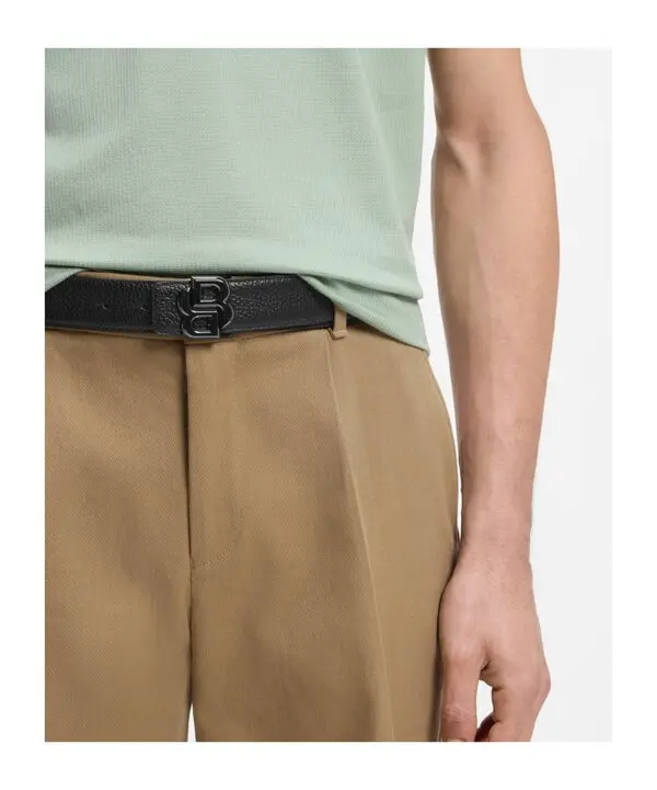 Hugo Boss Reversible Italian Leather Belt With Double B Monogram Buckle