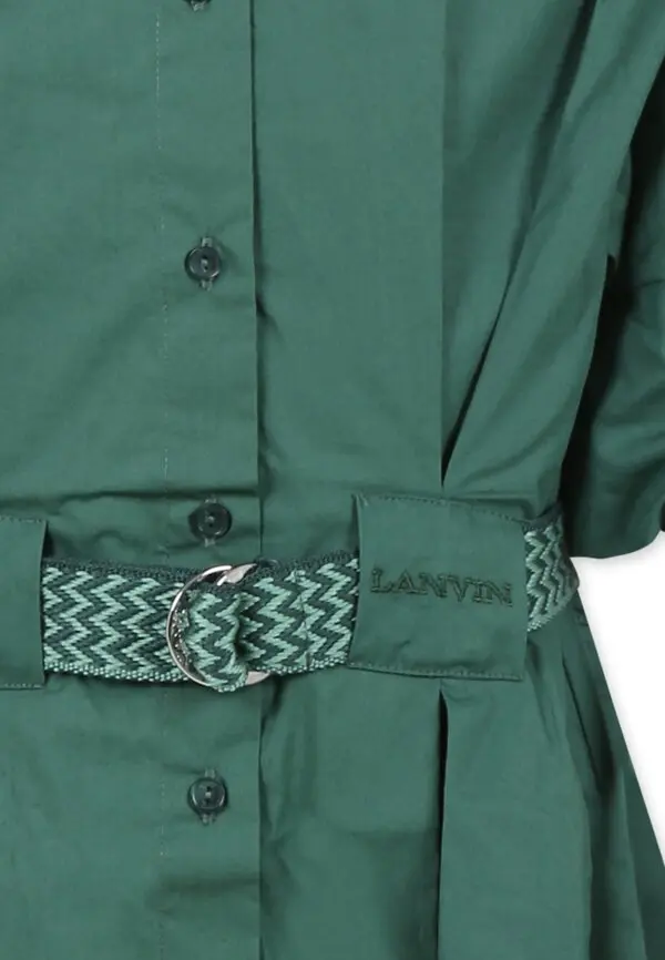 LANVIN PETITE Short Sleeve Collared Dress With Waist Straps