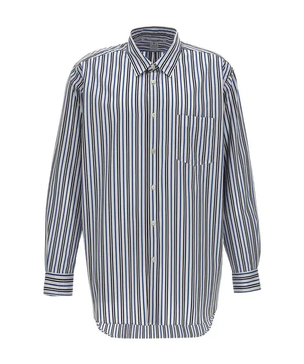 Comme Des Garçons Striped Buttoned Shirt - Gray