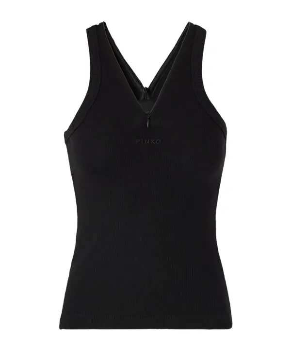 Pinko Curacao Zip Detail Tank Top - Black