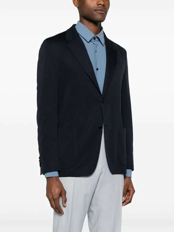 LARDINI Single-breasted Wool-blend Blazer