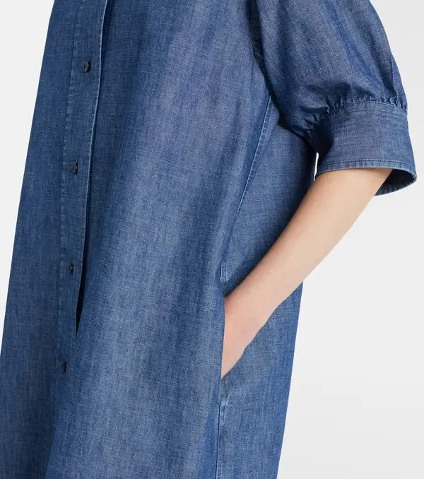 JIL SANDER Cotton Chambray Shirt Dress