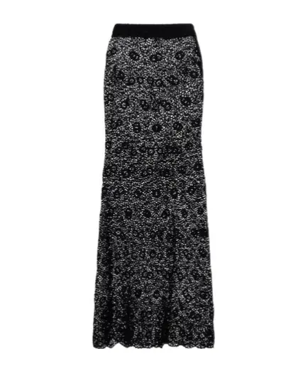NILI LOTAN Nika Crochet Maxi Skirt - Black