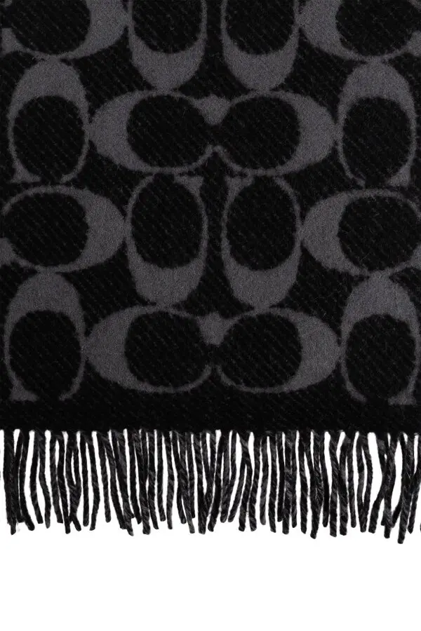 COACH Jacquard Fringed Scarf