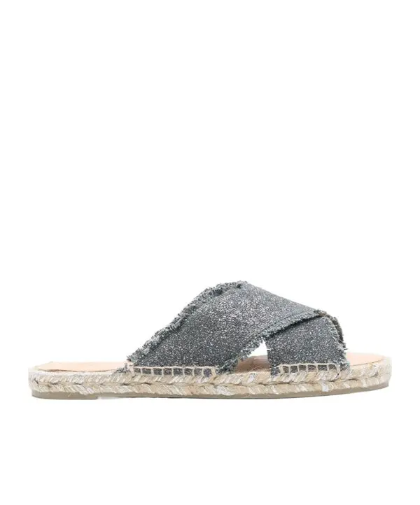 CastaÑer Palmera Crossover Strap Flat Sandals - Dark Gray