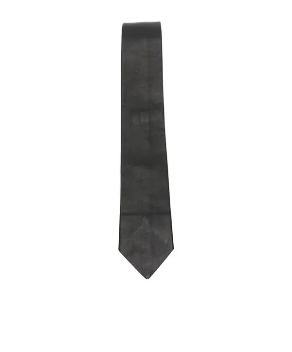 SUNFLOWER Pointed Leather Cravat - Black