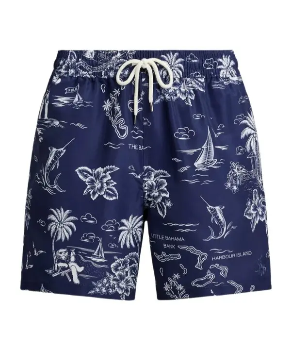 Polo Ralph Lauren 5.75-inch Traveler Polo Bear Swim Trunks - Blue