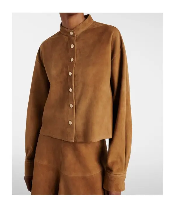 Nour Hammour Lucien Suede Cropped Jacket