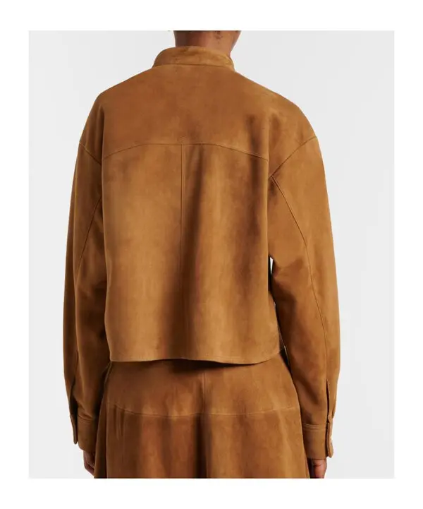 Nour Hammour Lucien Suede Cropped Jacket