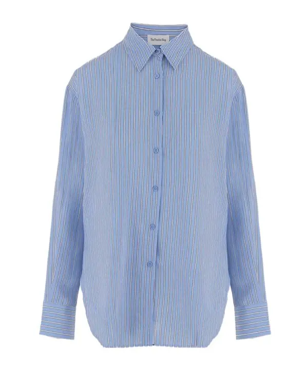 THE FRANKIE SHOP Striped Long Sleeve Shirt - Blue