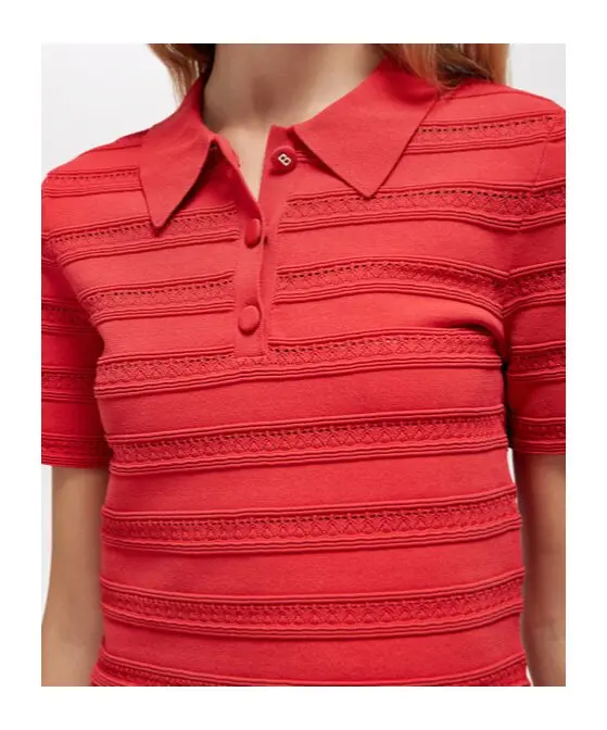 BLUGIRL Crochet-detail Polo Top