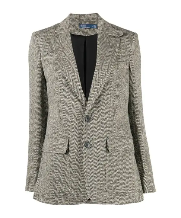 Polo Ralph Lauren Tailored Herringbone Suit Coat - Gray
