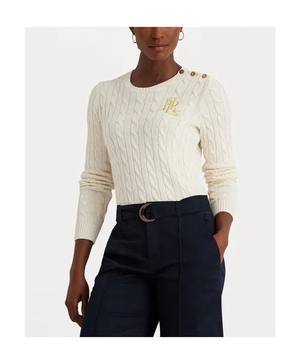 Ralph Lauren Embroidered Cable Knit Jumper